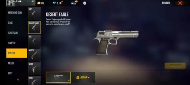 Desert Eagle : Best Gun In Free Fire