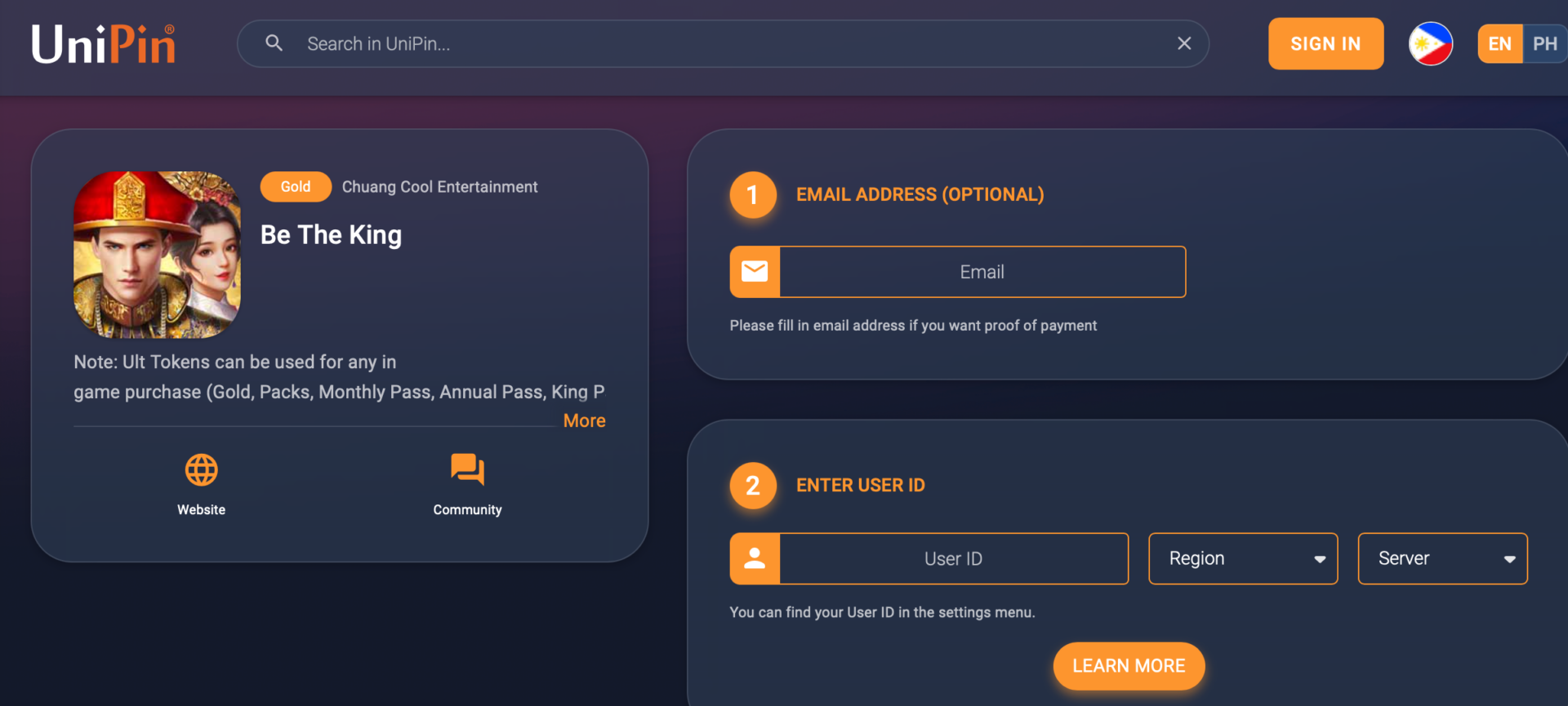 How to Top Up Be the King: Jude Destity in Philippines