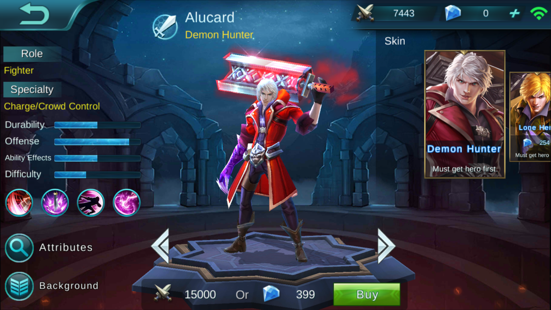 Alucard Mobile Legends Hero Fighter/Assassin Tangguh