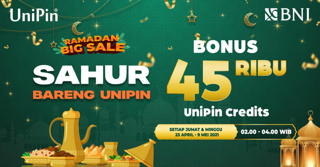 Promo Kartu Debit BNI: Top Up UniPin Credits Cashback 45.000