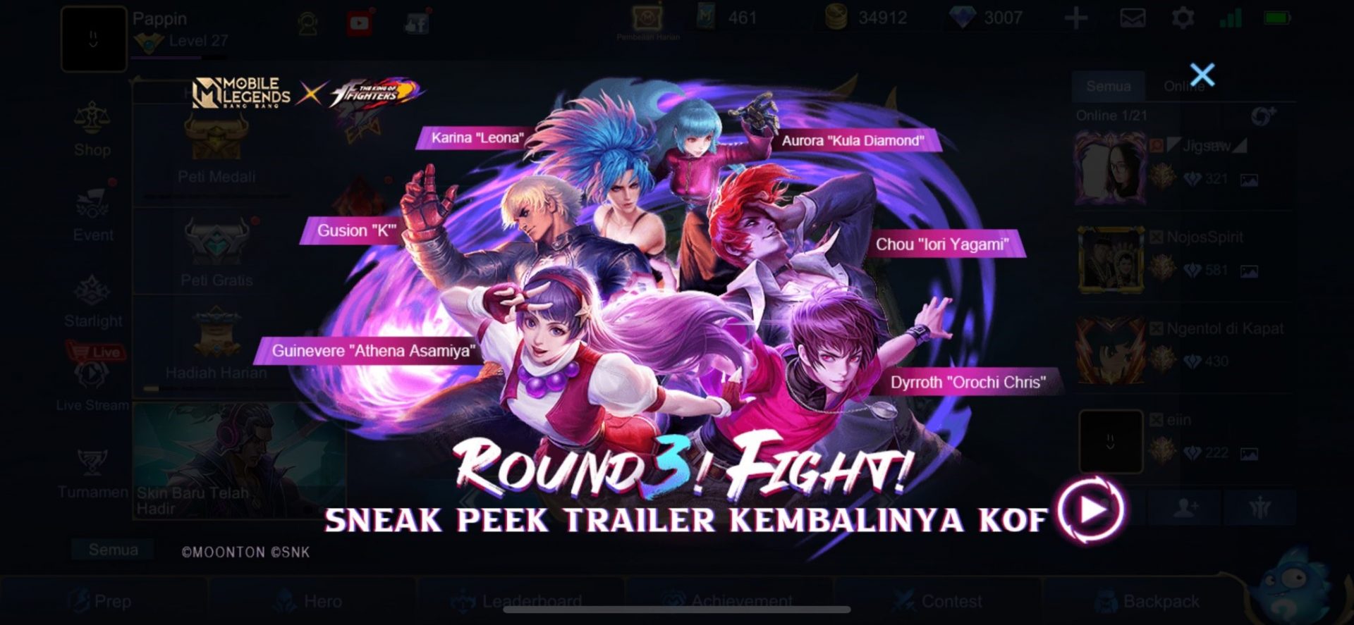Sudah Siap? Yuk Sambut Kembalinya Skin KOF di Mobile Legends