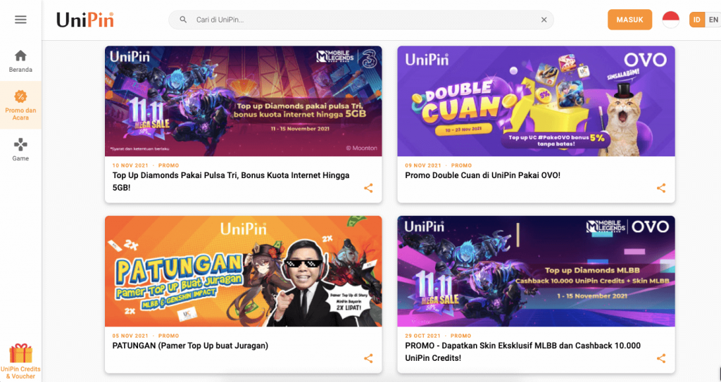 Promo Terbaru Beli Diamond Mobile Legends di UniPin