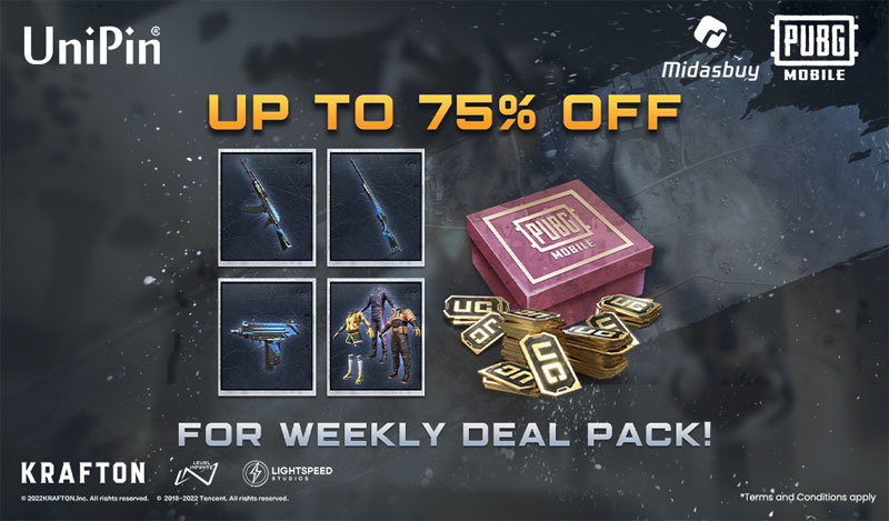[Midasbuy-PUBGM] DISKON Hingga 75% dari Weekly Deal Pack! - UniPin