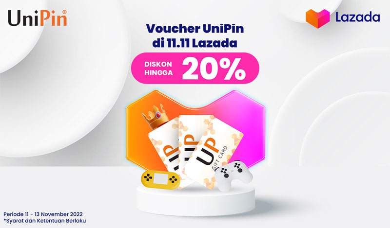 Promo Diskon Hingga 20% Voucher UniPin & Voucher Games di 11.11 Lazada ...