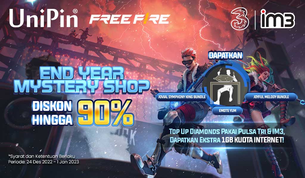 End Year Mystery Shop Makin Cuan dengan Pulsa Tri & IM3! - UniPin