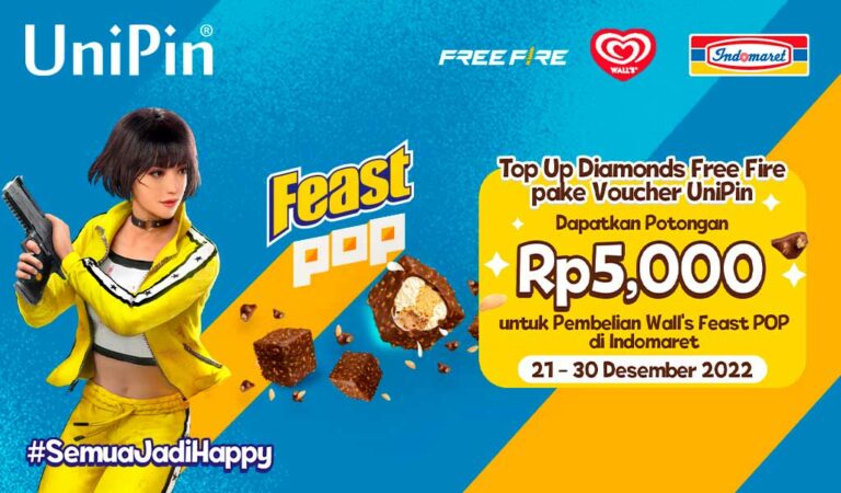 Top Up Free Fire dan Dapatkan Wall’s Feast POP di Indomaret