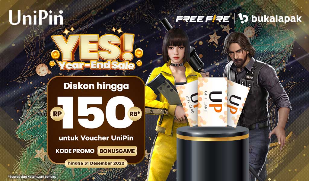 Promo Diskon hingga Rp 150.000 UniPin Voucher di YES Bukalapak 2022 - UniPin