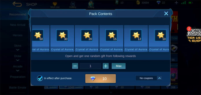 Apa itu Crystal of Aurora Mobile Legend dan Cara Mendapatkannya