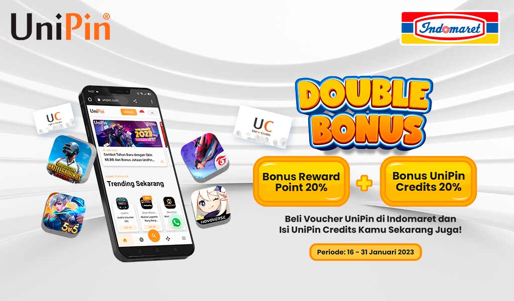 Beli Voucher UniPin di Indomaret Dapatkan Bonus Reward Points dan UniPin Credits