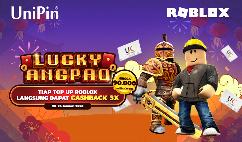 Dapat 3x Lucky Angpao Top up Roblox di UniPin