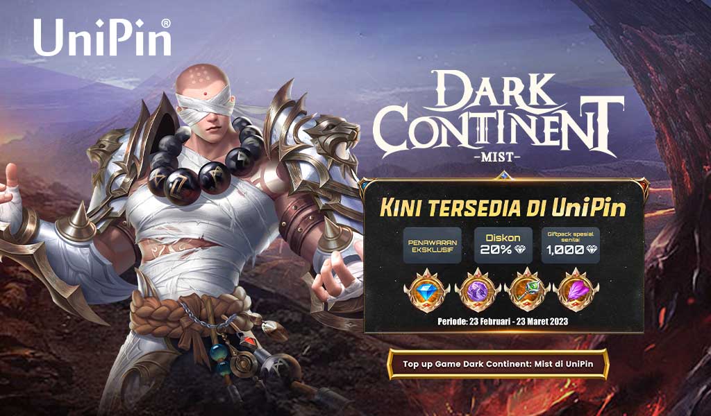 Bonus 20% Diamond & Amp; Gift Senilai 1,000 Diamonds di Game Dark Continent: Mist - UniPin