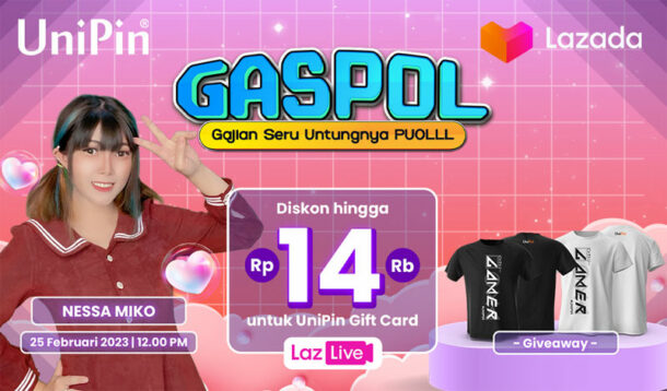 Diskon Hingga Rp14000 Voucher UniPin dan Giveaway di LazLive