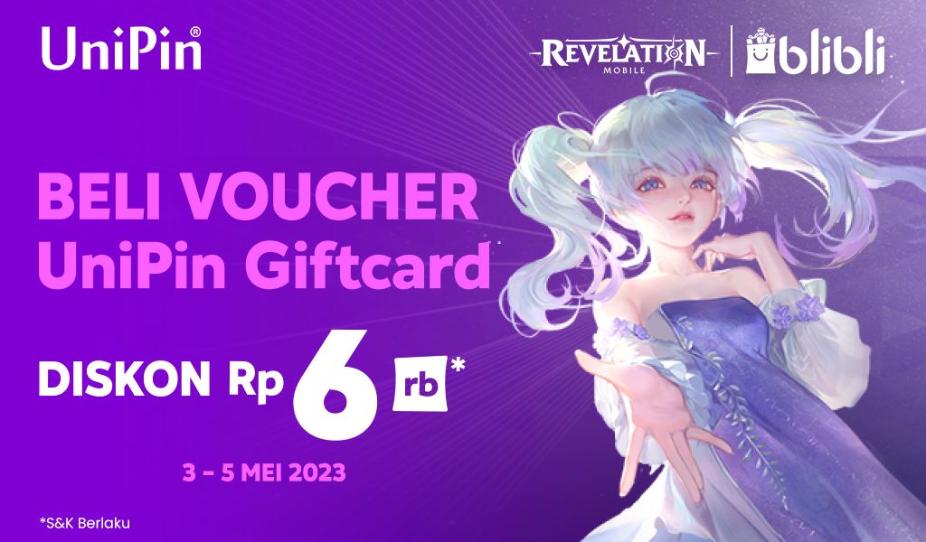 Promo Diskon 6rb Voucher UniPin di 5.5 Double Date Blibli 2023 - UniPin