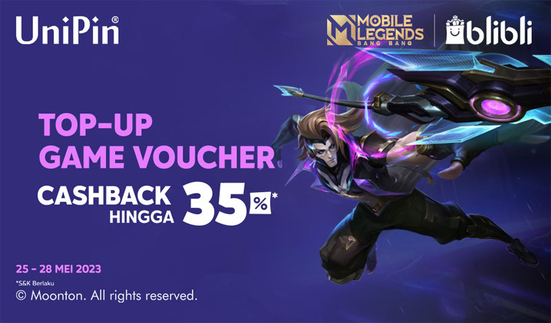 Promo Diskon hingga 35% Voucher UniPin di Big Pay Day Mei Blibli 2023