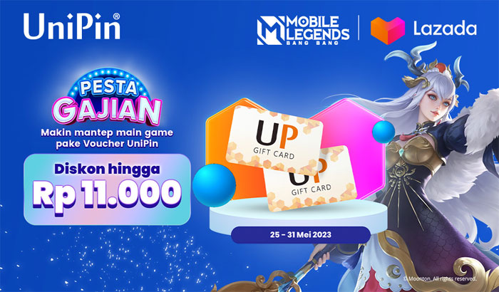 Diskon hingga Rp11000 Voucher UniPin dan Games di Pesta Gajian Lazada