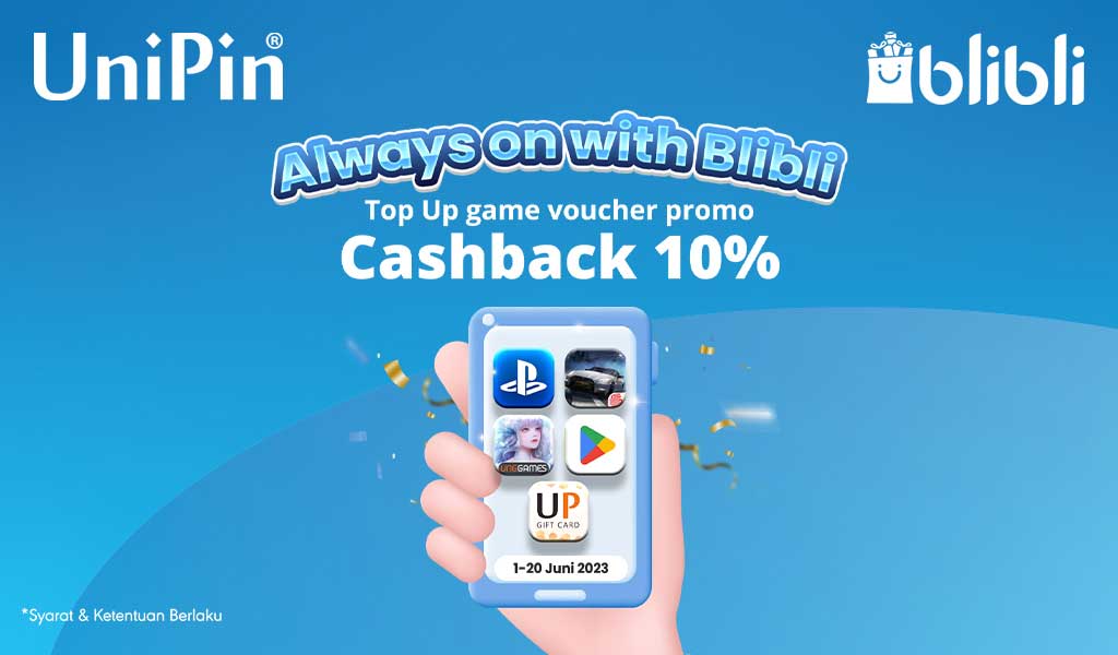 Always on with Blibli – Cashback 10% Voucher Games dan Streaming di ...