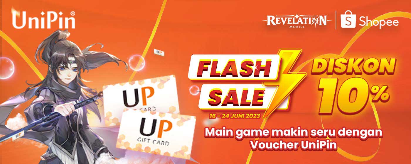Diskon 10% Voucher UniPin di Flash Sale Juni Shopee 2023 - UniPin