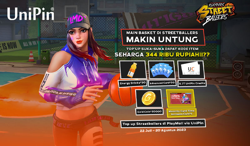 Main Streetballers bareng UniPin Pasti Untung! Top Up Suka-Suka, Dapatkan Kode Item seharga 344 ...