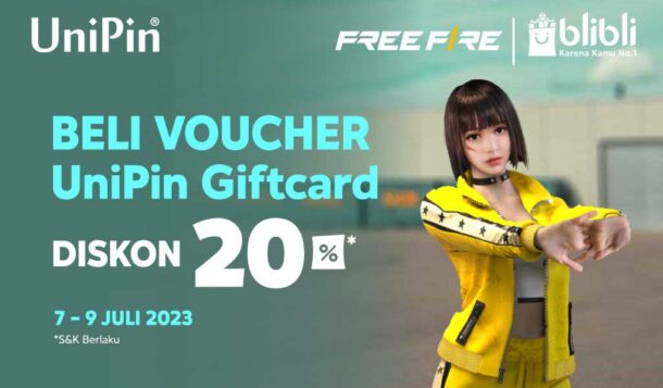 Promo Diskon 20% Voucher UniPin di 7.7 Double Date Blibli 2023 - UniPin