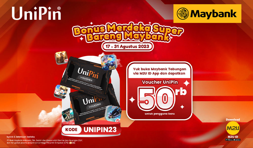 Bonus Merdeka Super - Voucher UniPin 50rb dari Maybank! - UniPin