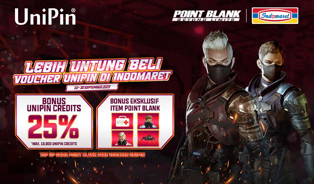 Beli Voucher UniPin di Indomaret, Dapat Bonus PB Cash & Item Eksklusif ...