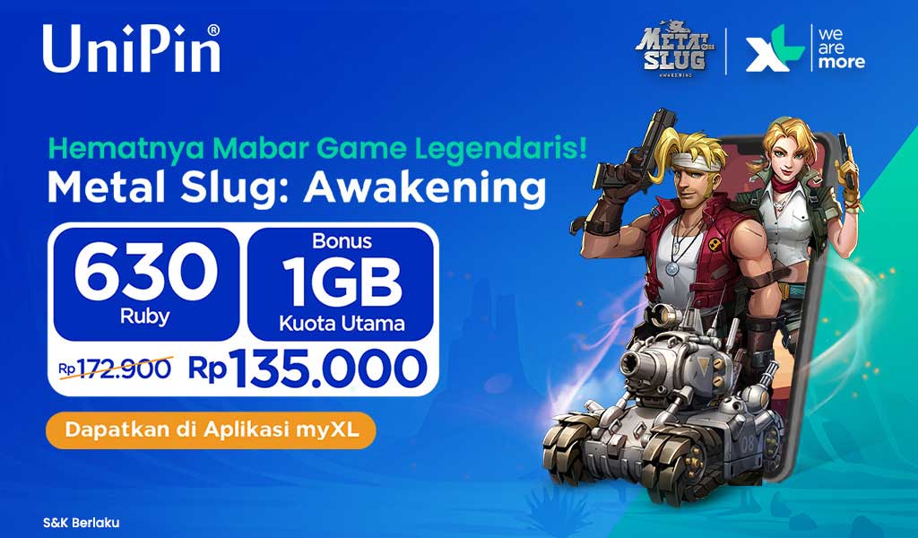 Metal Slug: Beli 630 Ruby di Aplikasi myXL dan Dapatkan 1GB Kuota Utama - UniPin