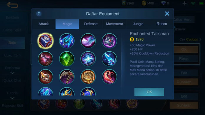 Daftar Nama Item Magic Mobile Legends