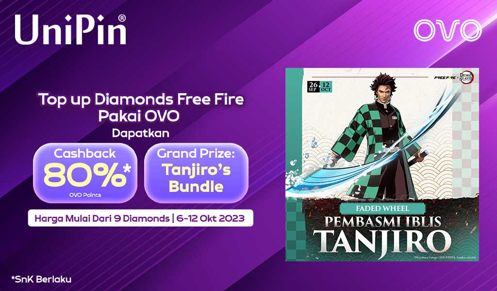 Top Up Diamond FF Cashback 80% OVO Points & Tanjiro’s Bundle! - UniPin