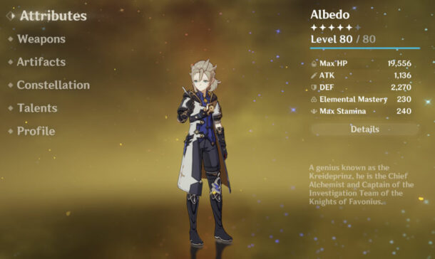Albedo Genshin Impact Build Terkuat Guid