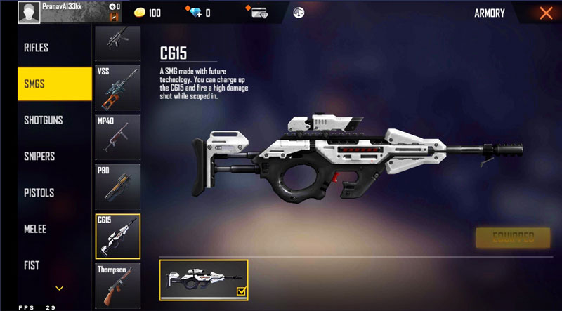 Rekomendasi Attachment Terbaik Untuk Senjata Cg15 Free Fire