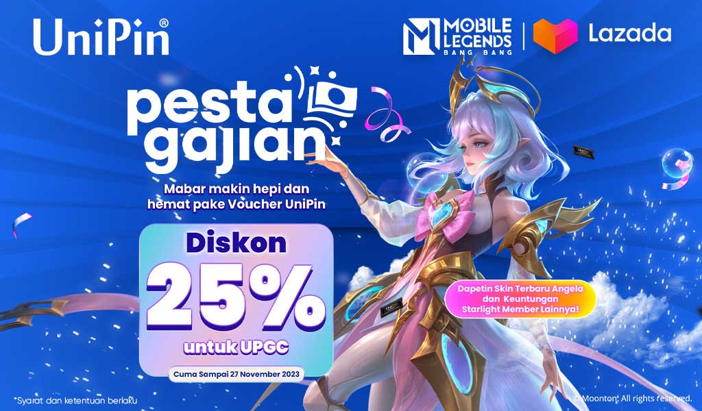 Promo Diskon 25% Voucher UniPin di Pesta Gajian Lazada November 2023 ...