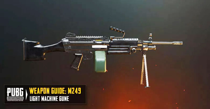 Senjata M249 PUBG: LMG dengan Amunisi Peluru Banyak!