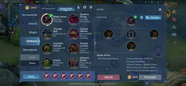 Lengkap! Fungsi Blade Armor di Mobile Legends