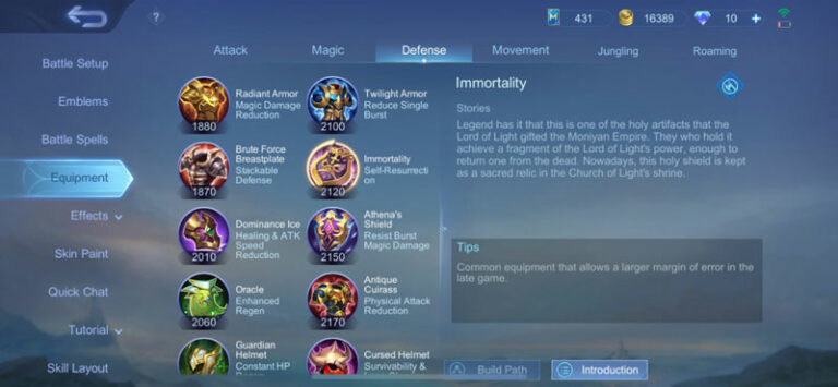 Immortality ML : Stats, Combo, dan Counternya