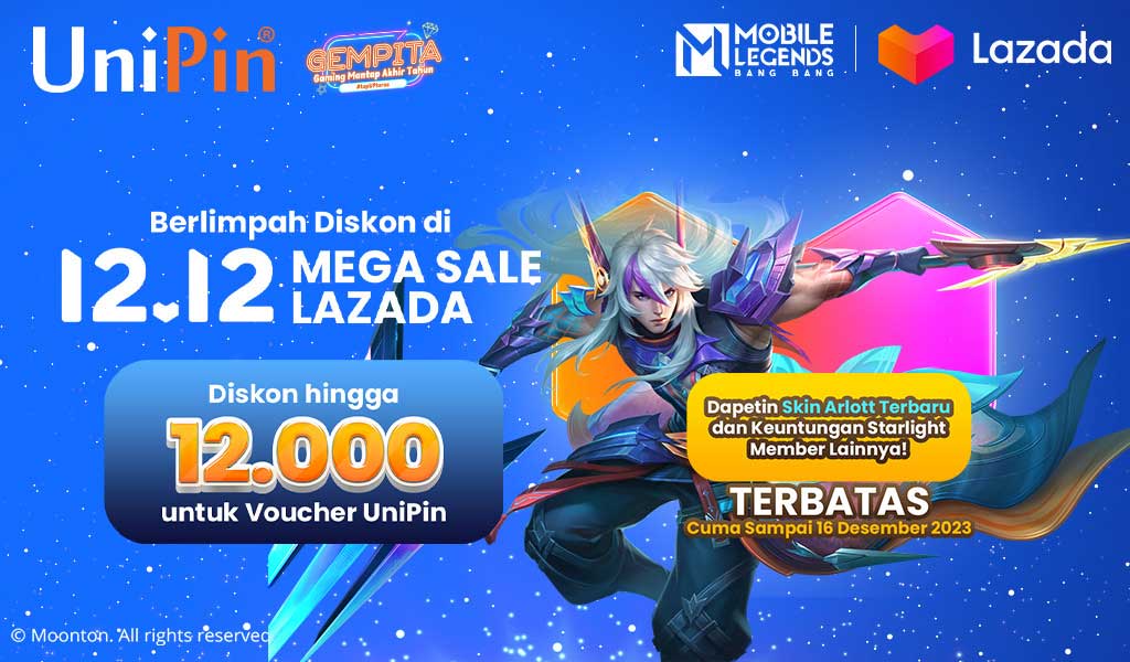 Dapatkan Diskon 12% Voucher UniPin & Games di Lazada 12.12! - UniPin