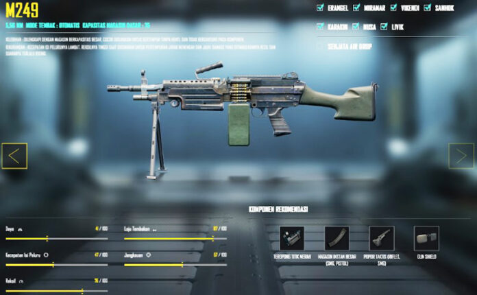 Cari Tahu Stat dan Attachments Terbaik untuk m249 PUBG di Sini!