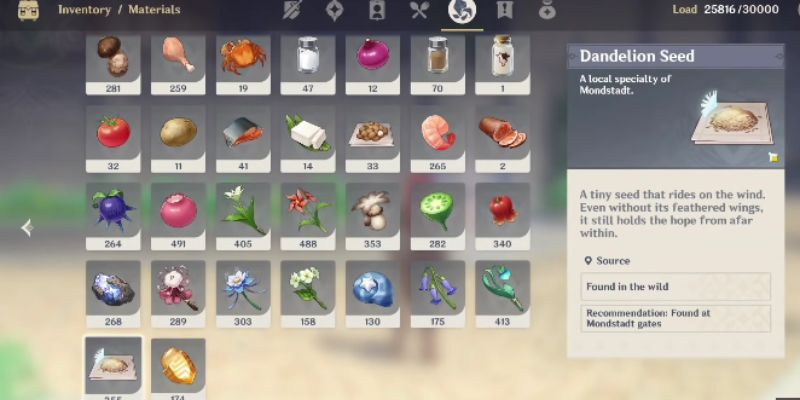 Mengenal Dandelion Seed di Genshin Impact