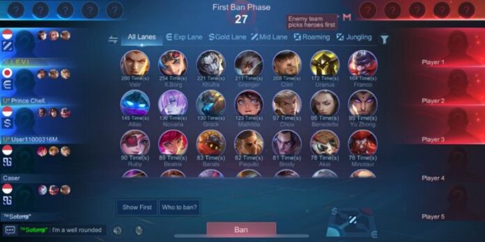 Sudah Mulai! 10 Ban Draft Mobile Legends, Kenali Disini!
