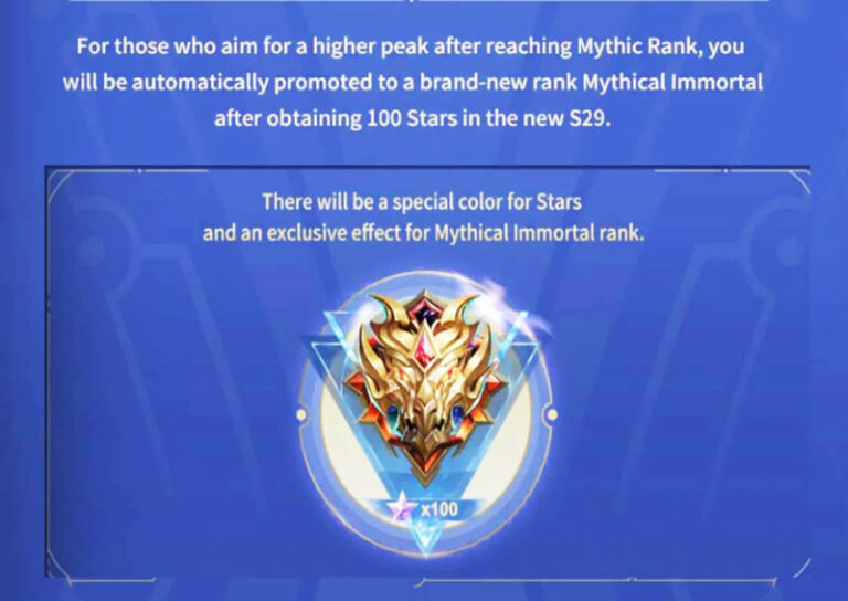 Rank Immortal Mobile Legend: Jumlah Bintang & Beda dengan Glory