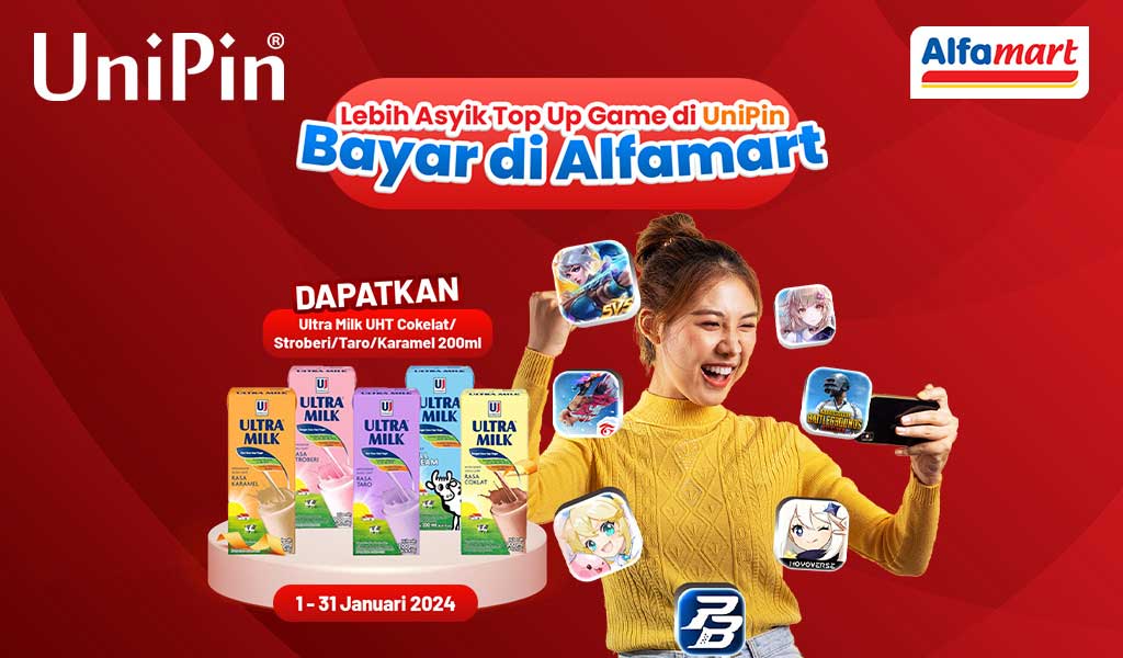 Top Up Game di UniPin, Bayar di Alfamart, Gratis Ultra Milk UHT 200ml ...