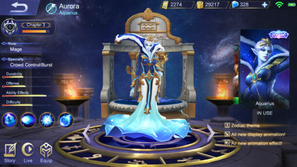 Nama Ulti dan Emblem Terbaik Aurora Mobile Legend Guide