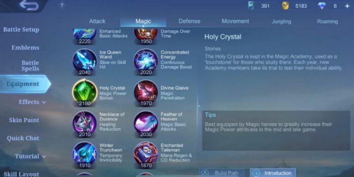 Penjelasan Mengenai Holy Crystal untuk Hero Magic Damage