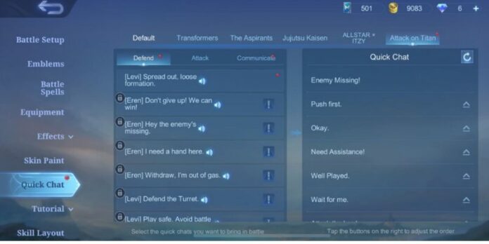 Seluruh Penjelasan Mengenai Quick Chat Mobile Legends (ML)