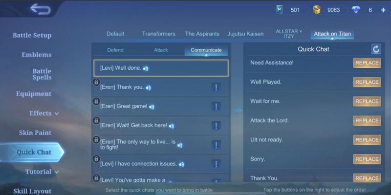 Seluruh Penjelasan Mengenai Quick Chat Mobile Legends (ML)