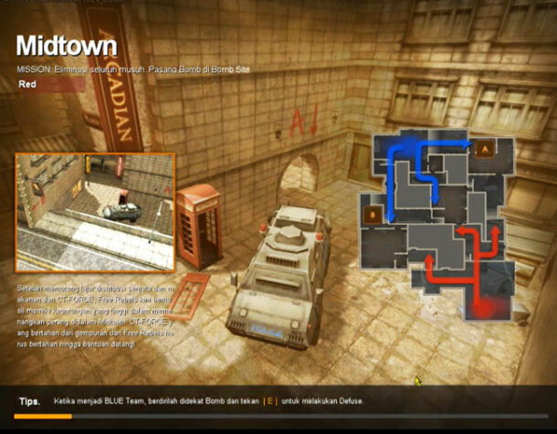 Strategi Bermain Senjata Jarak Dekat di Map Midtown PB