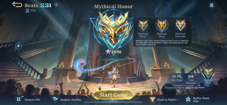 Urutan Rank Mythic ML dari Terendah hingga Tertinggi
