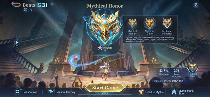 Urutan Rank Mythic ML dari Terendah hingga Tertinggi