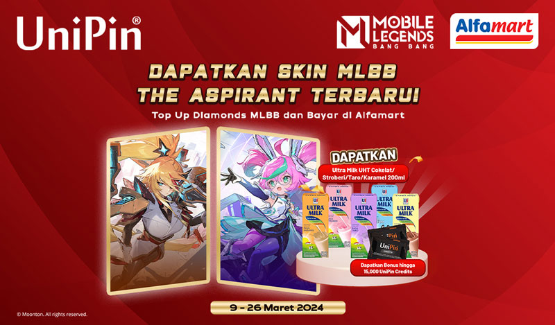 Top Up ML di UniPin Dapat Skin The Aspirant, Ultra Milk & Bonus 15ribu