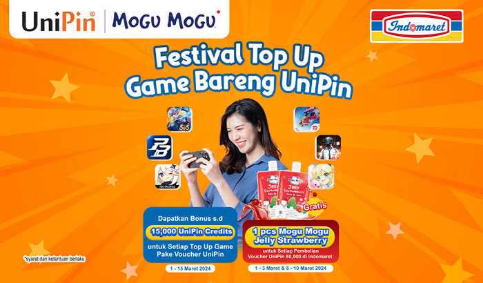 Festival Top Up Game Bareng UniPin – Gratis Mogu-Mogu Jelly Strawberry + Bonus hingga 15,000 ...