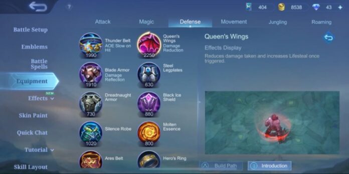 Queen’s Wings: Item Defense OP di Mobile Legends!